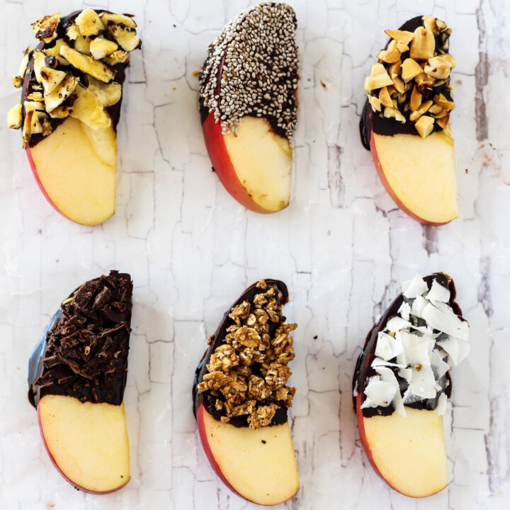 Chocolate Covered Apple Slices - 6 Ways! | MOMables