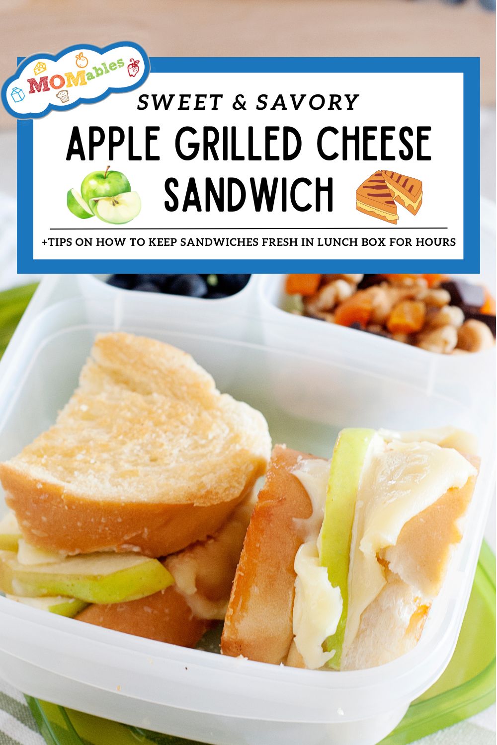 Apple Grilled Cheese Sandwich | MOMables School Lunch Ideas