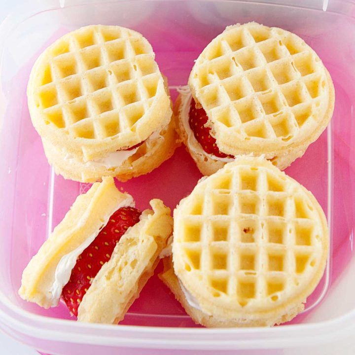 Mini Waffle Sandwiches with Strawberries | MOMables
