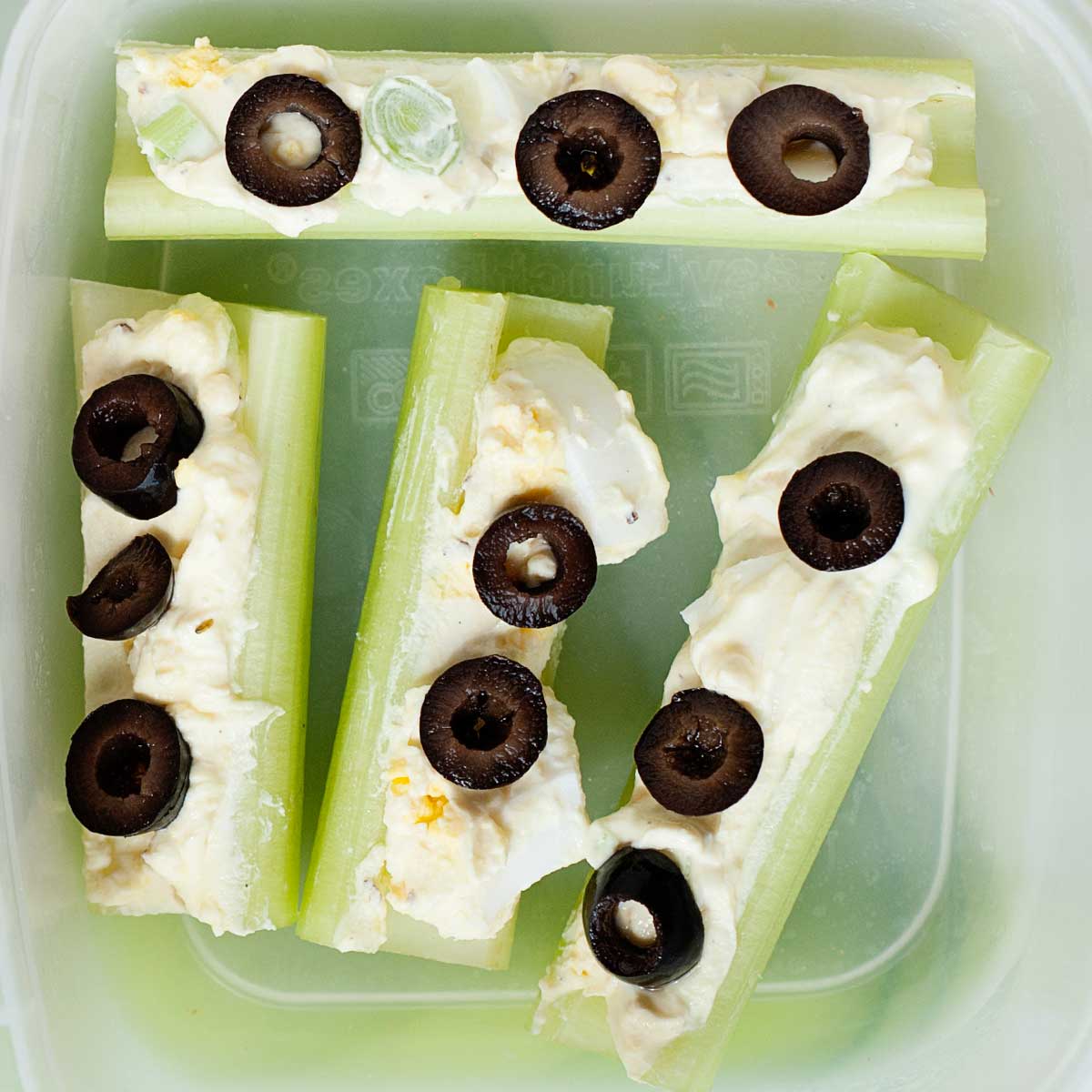 Egg Salad Stuffed Celery Snack Box | MOMables