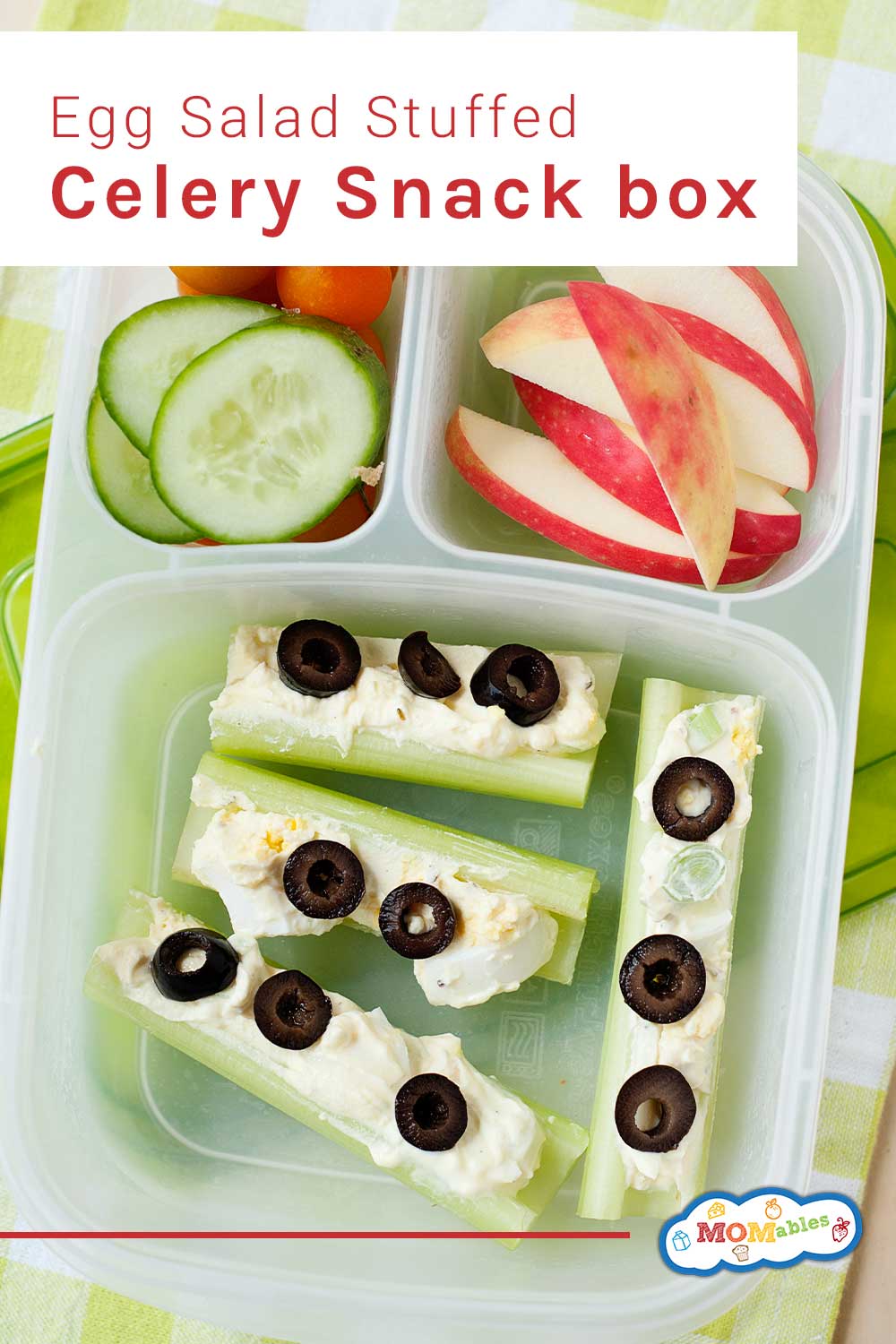 Egg Salad Stuffed Celery Snack Box | MOMables