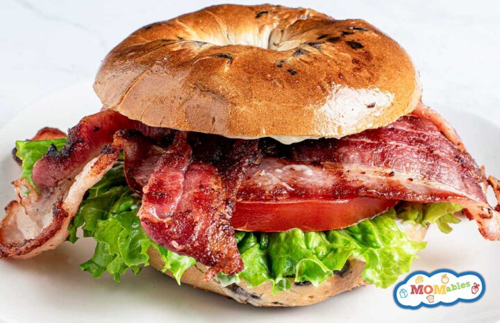 BLT Bagel Sandwich Packed for School Lunch | MOMables