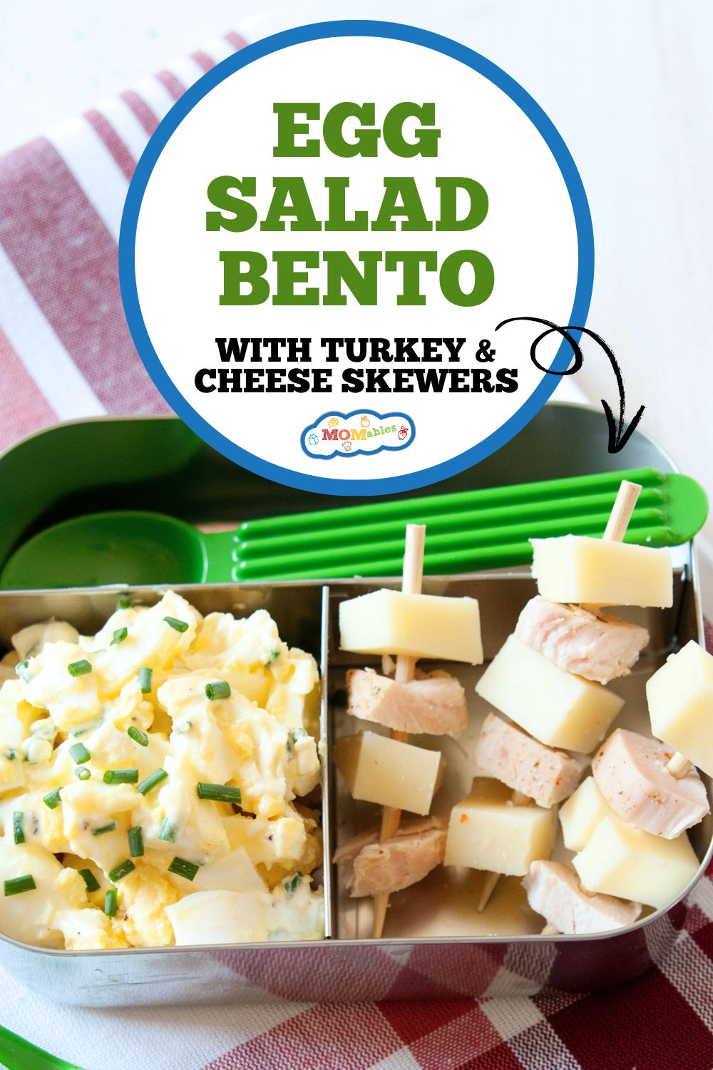 Egg salad with turkey cheese skewers | MOMables